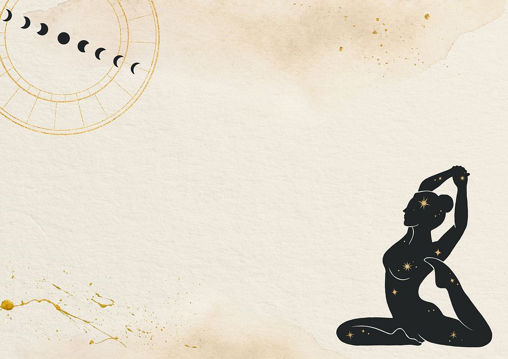 Woman doing yoga, paper background | Free Photo - rawpixel