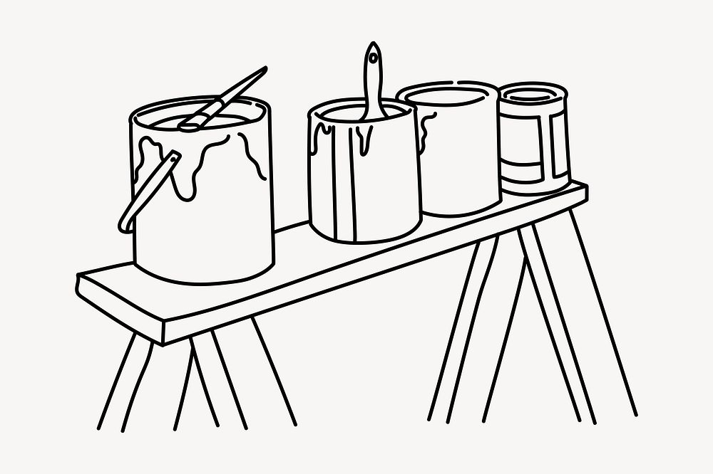 Painting & renovation line art | Free Photo Illustration - rawpixel