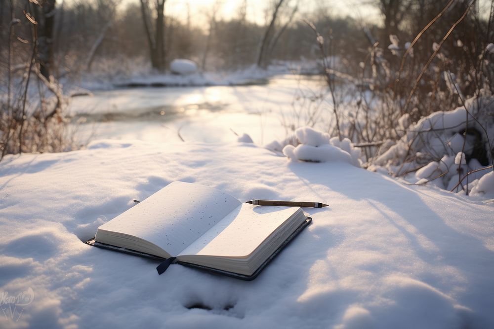Opened notebook snow AI generated | Premium Photo - rawpixel