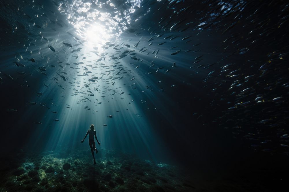 Free driver swimming under ocean | Free Photo - rawpixel