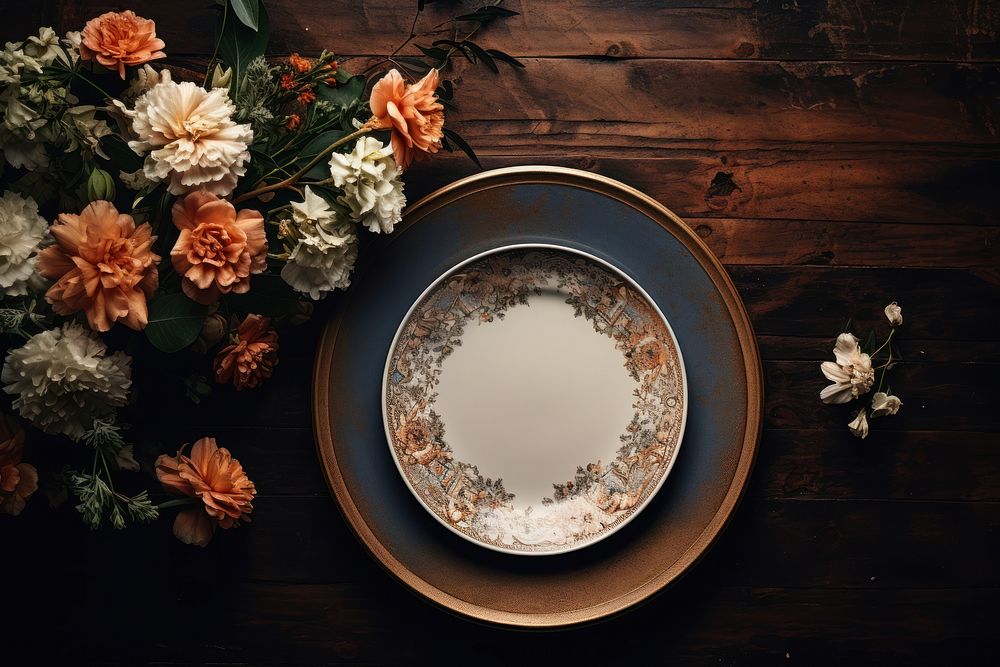 Aesthetic plate wooden table AI | Premium Photo - rawpixel