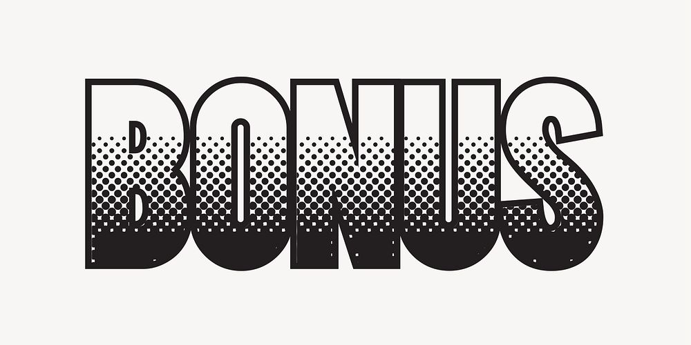 Bonus word, black gradient dot | Premium Vector - rawpixel