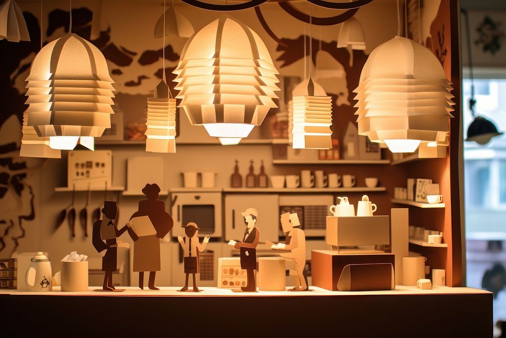 Lamp restaurant cafeteria lighting. | Free Photo - rawpixel