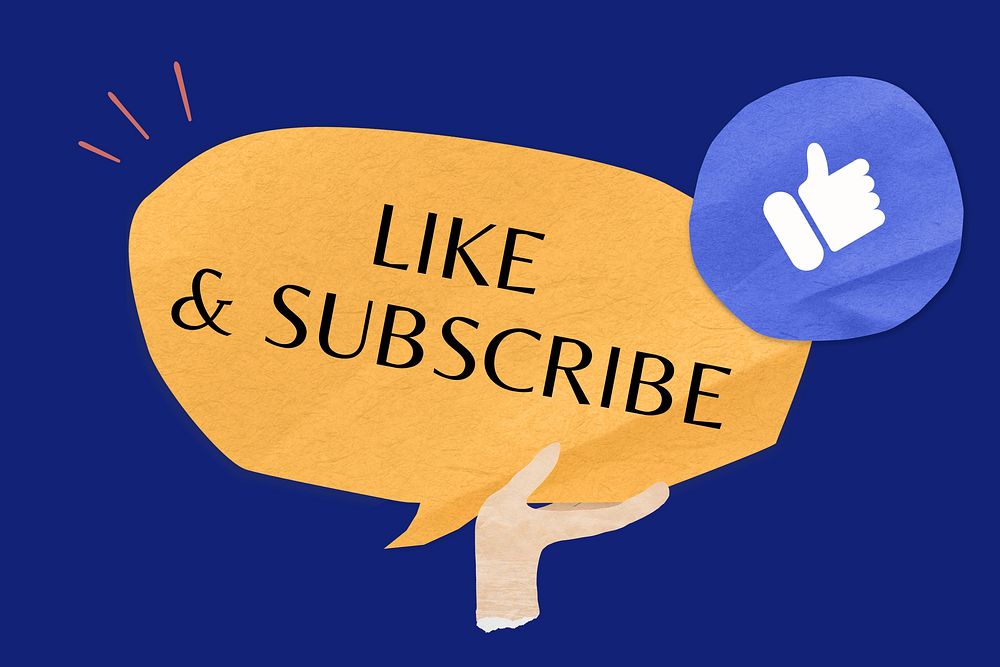 Like & subscribe, word paper | Free Photo Illustration - rawpixel