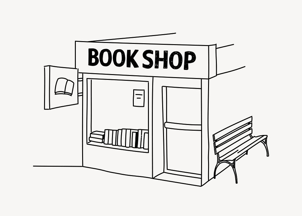 Book store line art illustration | Free Photo Illustration - rawpixel