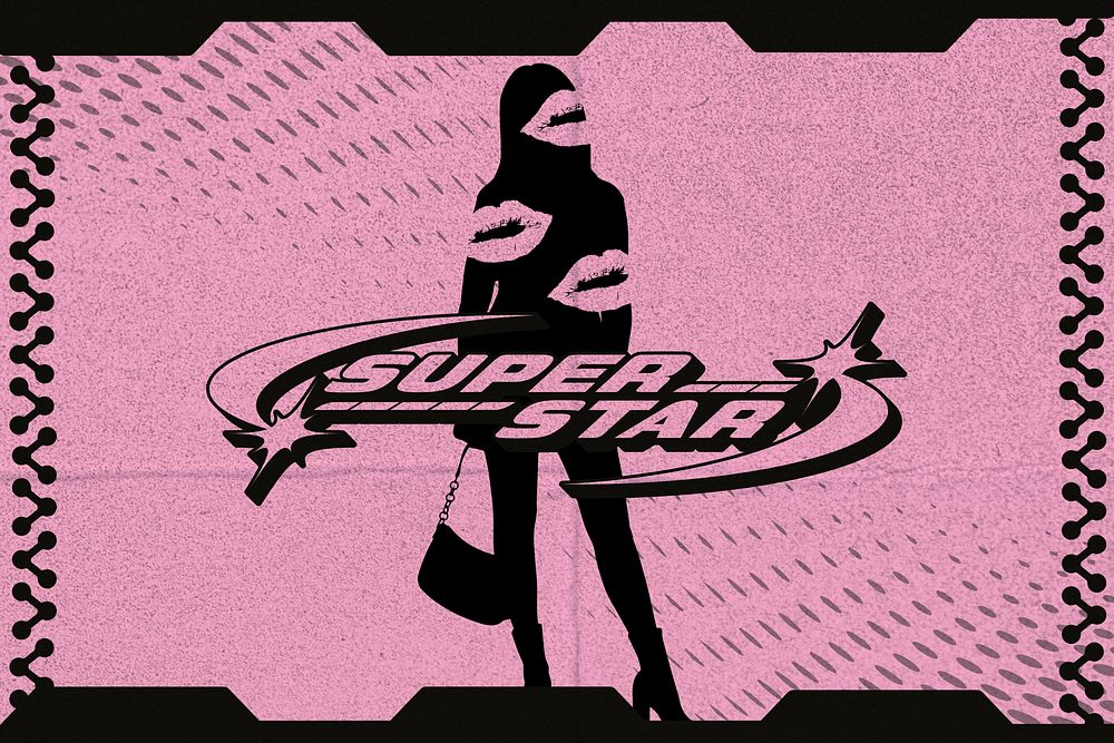 Pink super star, y2K women's | Free Photo Illustration - rawpixel