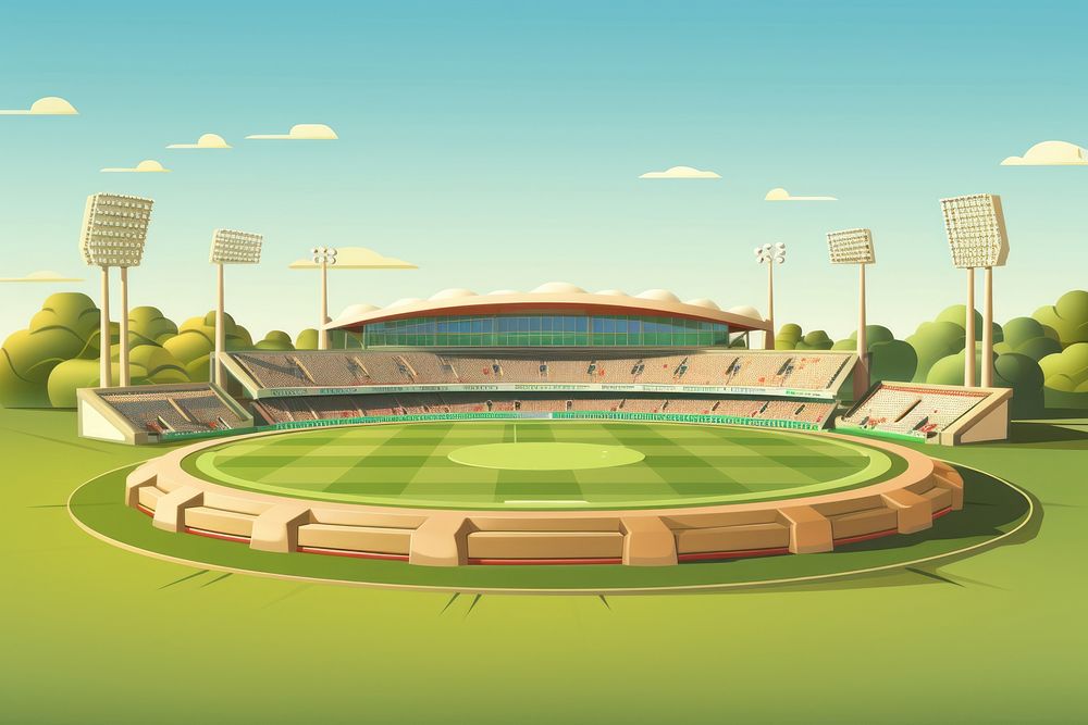 Cricket sports architecture competition. | Premium Photo Illustration ...
