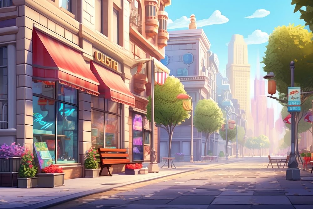 Street cartoon alley city. AI | Premium Photo Illustration - rawpixel