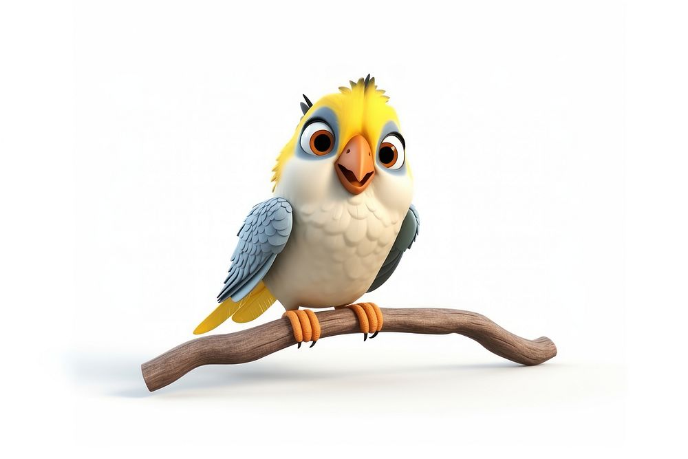 Cockatiel perching cartoon animal. | Free Photo Illustration - rawpixel