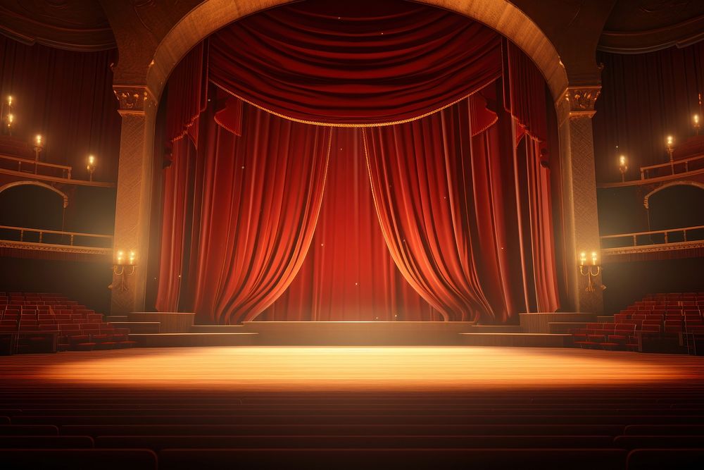 Stage auditorium lighting theater design | Premium Photo Illustration ...