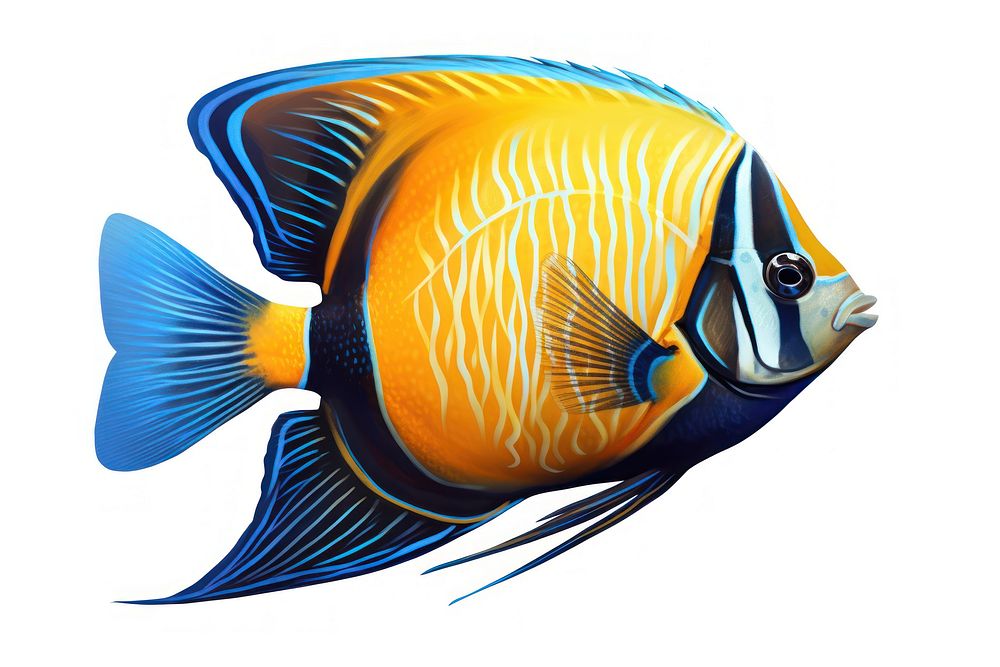 Fish angelfish animal white background. | Free Photo Illustration ...