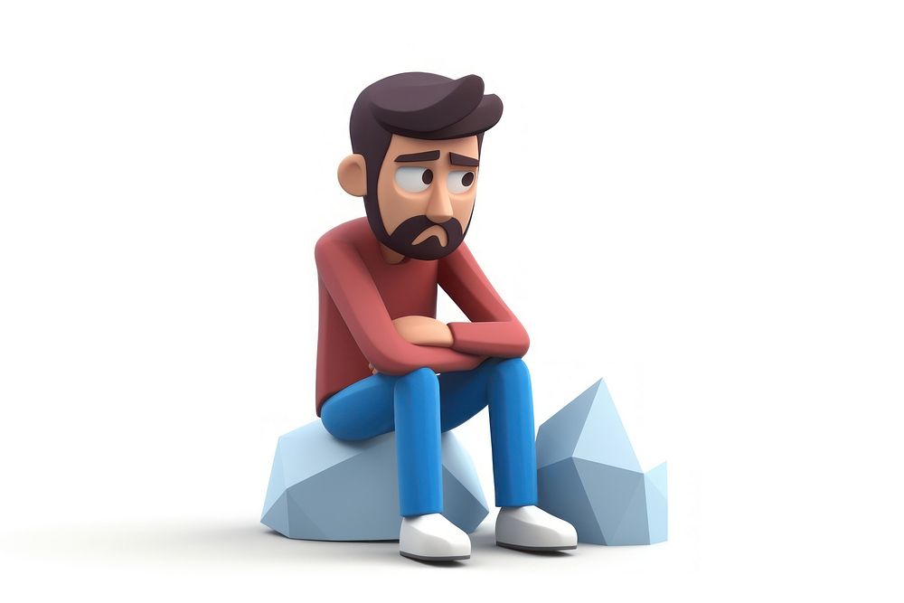 Sitting cartoon person representation. | Free Photo Illustration - rawpixel