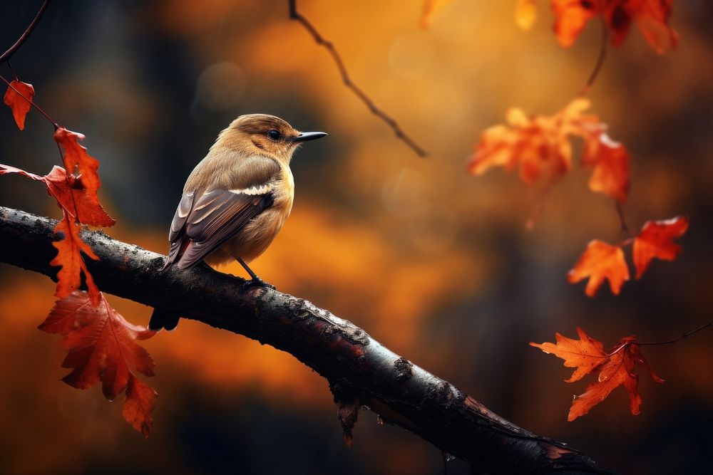 Tree bird autumn forest. AI | Free Photo - rawpixel
