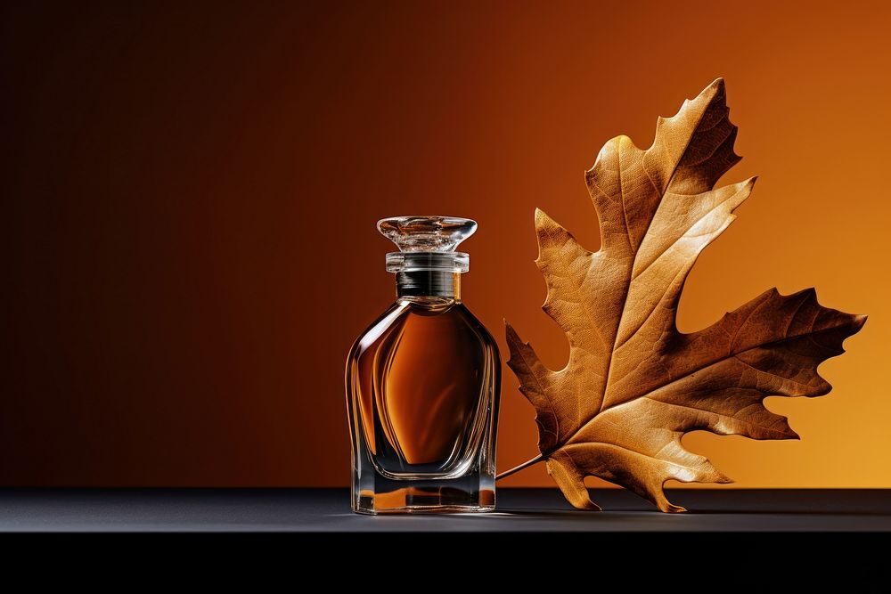 Perfume bottle leaf autumn. AI | Free Photo - rawpixel