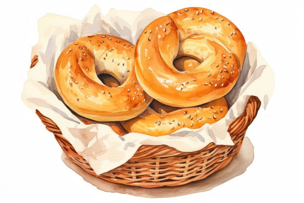 Bagel basket bread food. AI | Free Photo - rawpixel