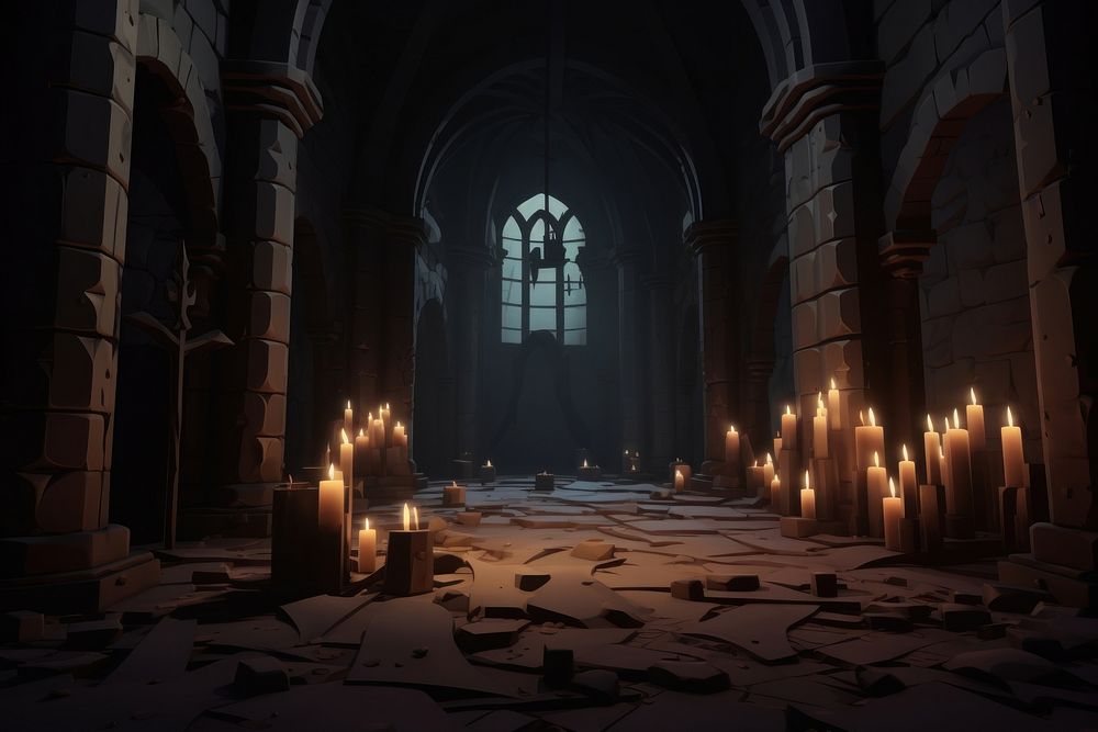 Candle architecture illuminated building. | Premium Photo Illustration ...