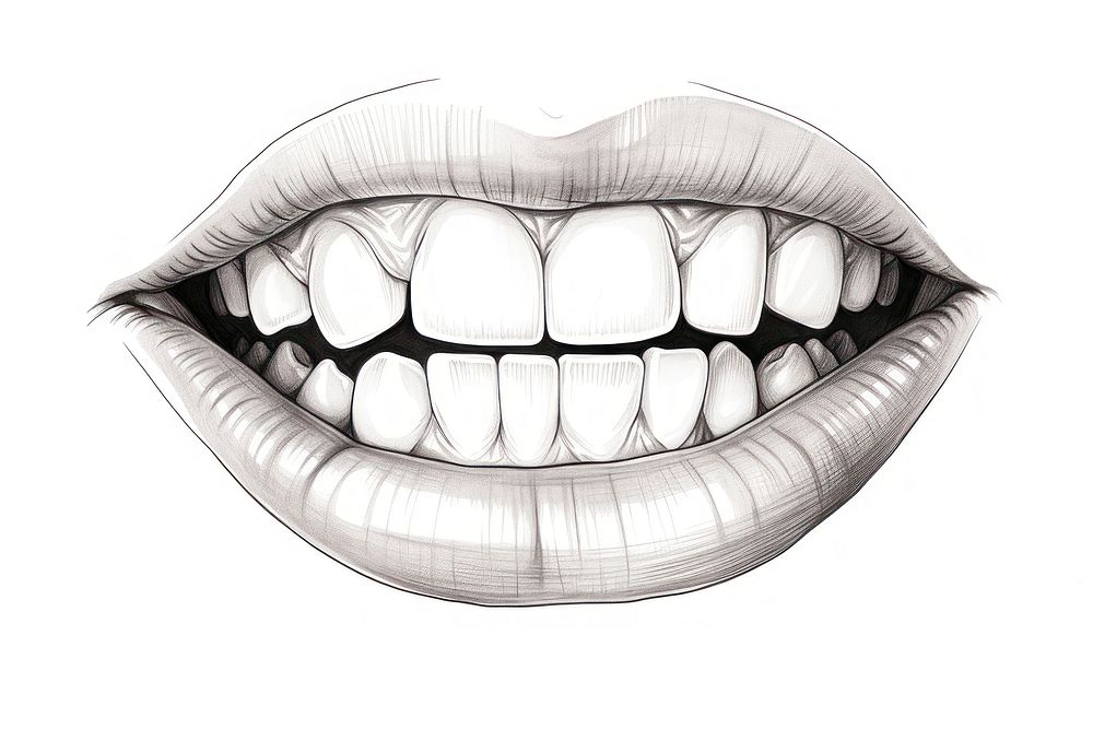 Sketch teeth drawing white. AI | Free Photo Illustration - rawpixel