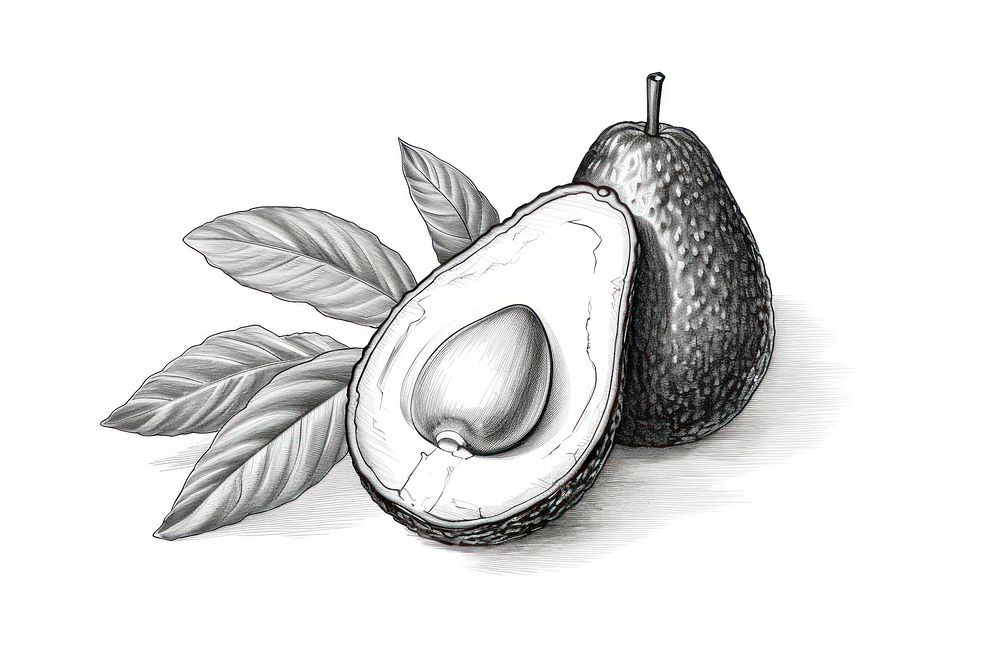 Drawing sketch avocado fruit. | Premium Photo Illustration - rawpixel