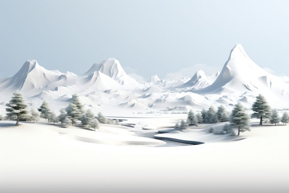 Landscape mountain outdoors winter. | Free Photo Illustration - rawpixel