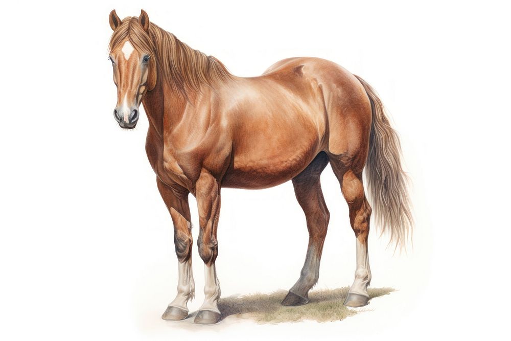 Horse stallion drawing mammal. AI | Premium Photo Illustration - rawpixel