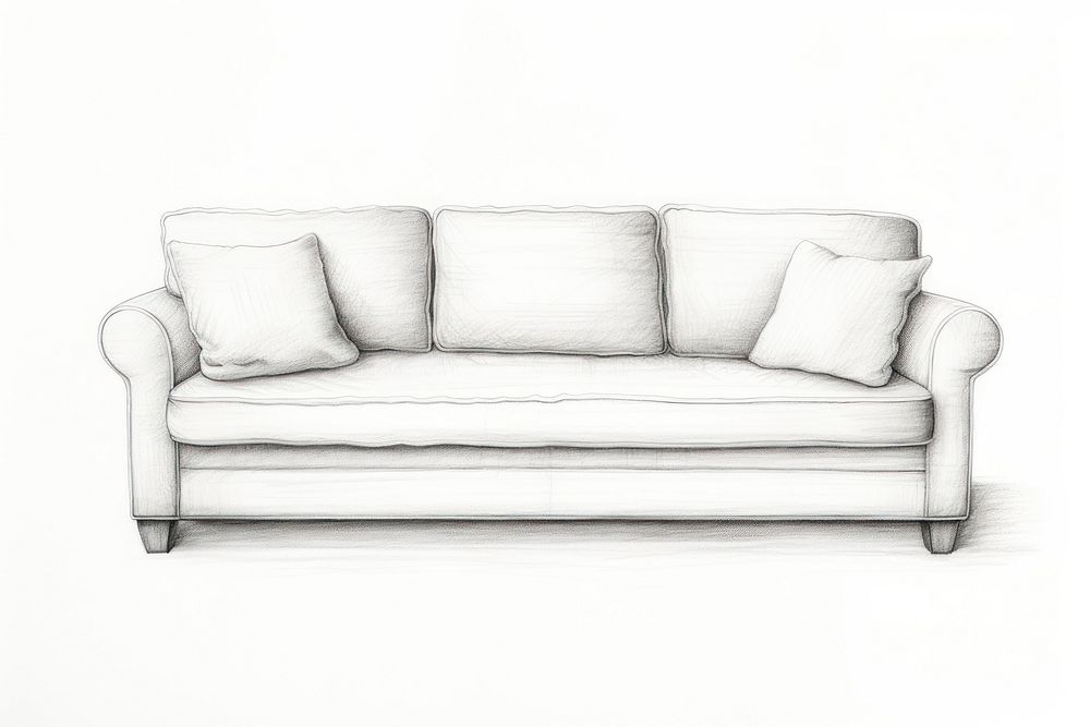 Drawing furniture sketch sofa. AI | Free Photo Illustration - rawpixel