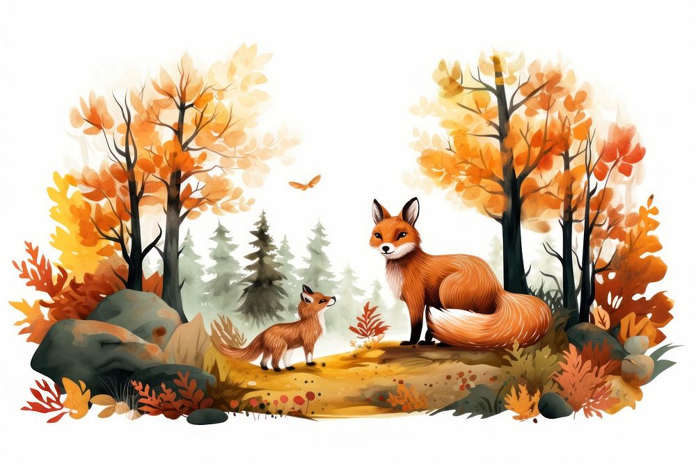 Animal autumn forest mammal. | Free Photo Illustration - rawpixel