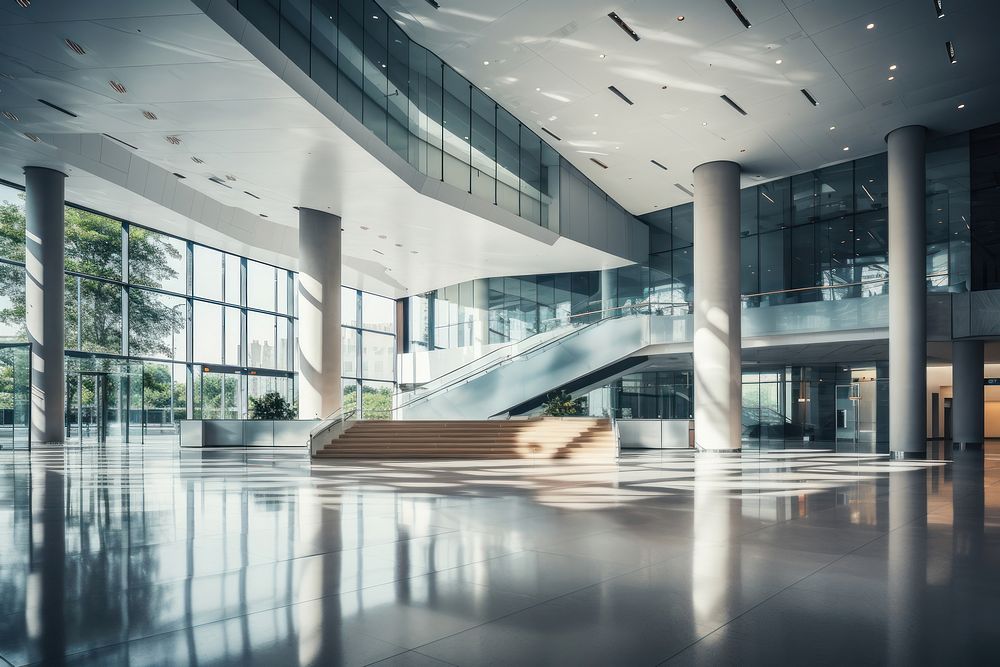 Architecture building lobby headquarters. AI | Premium Photo - rawpixel