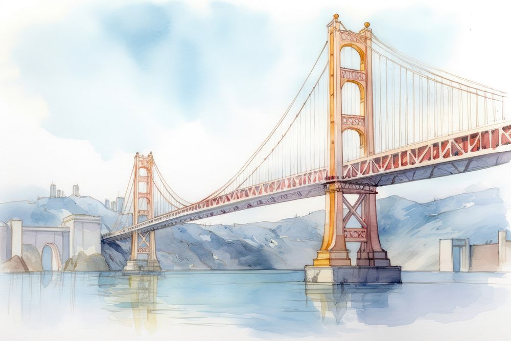 Bridge architecture engineering reflection. AI | Premium Photo - rawpixel