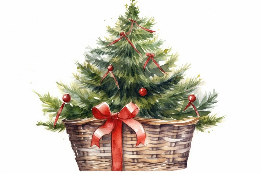 Christmas basket tree plant. | Premium Photo - rawpixel