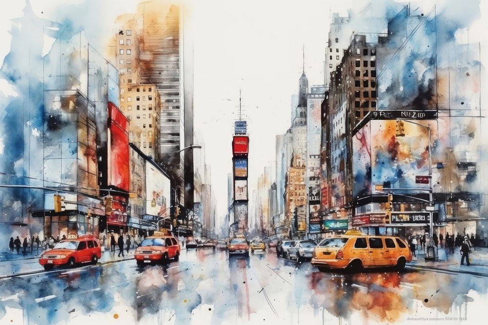 Architecture metropolis cityscape painting. AI | Premium Photo - rawpixel