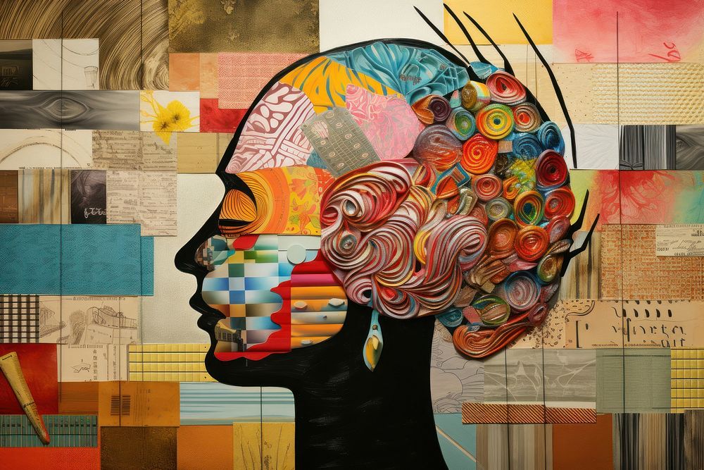 Collage painting adult brain. AI | Free Photo - rawpixel
