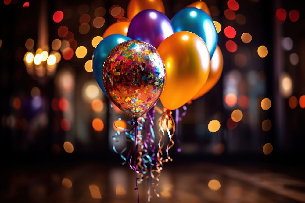 Balloon sphere party illuminated. AI | Free Photo - rawpixel