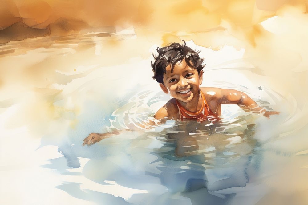 Swimming portrait outdoors bathing. AI | Free Photo - rawpixel