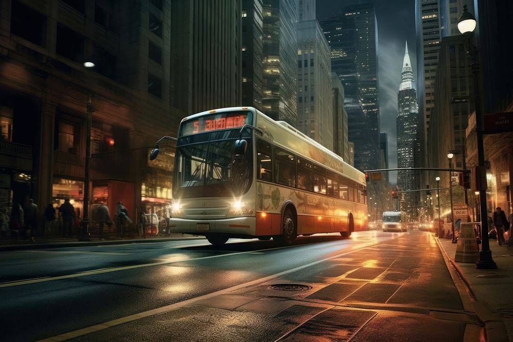 Street bus metropolis outdoors. AI | Free Photo - rawpixel