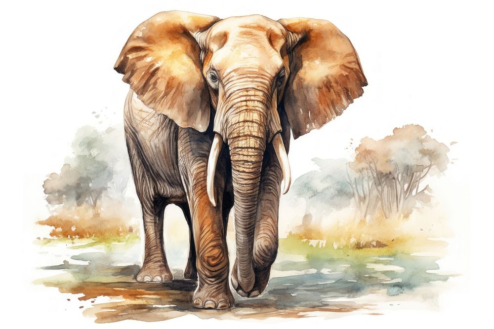 Elephant wildlife animal mammal. AI | Free Photo Illustration - rawpixel