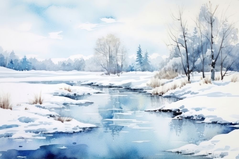 Landscape winter outdoors nature. AI | Free Photo - rawpixel