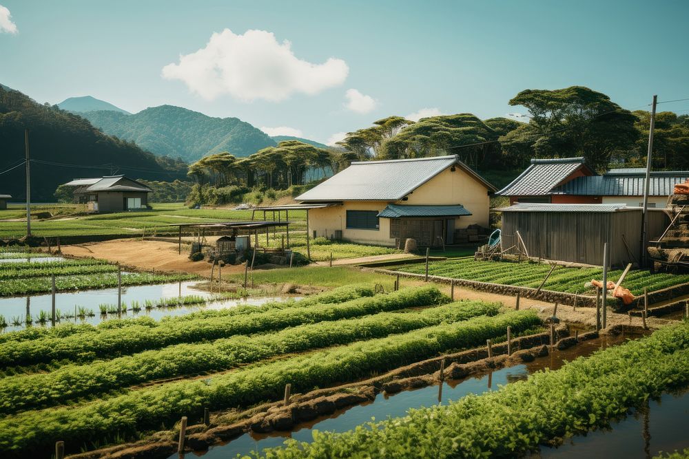 Farm outdoors village nature. AI | Free Photo - rawpixel