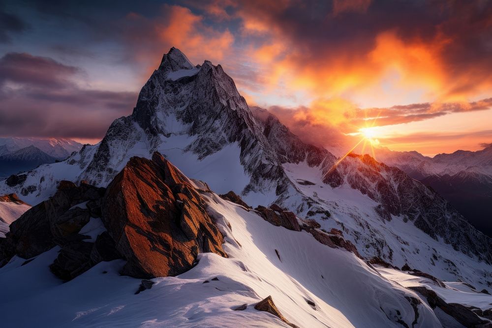 Mountain outdoors glacier nature. AI | Free Photo - rawpixel