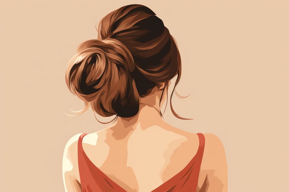 Back portrait adult woman. | Premium Photo Illustration - rawpixel