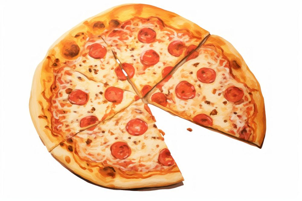 Pizza food white background pepperoni. | Premium Photo Illustration ...