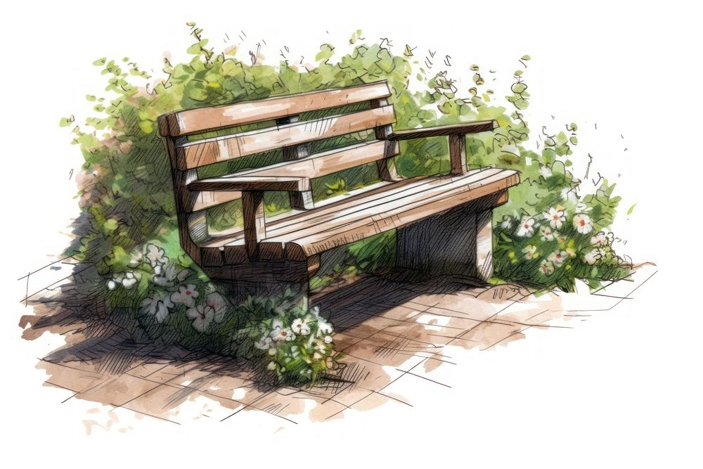 Bench furniture outdoors garden. | Premium Photo Illustration - rawpixel