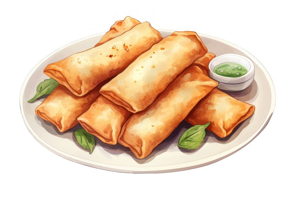 Spring rolls, digital paint illustration. | Free Photo Illustration ...