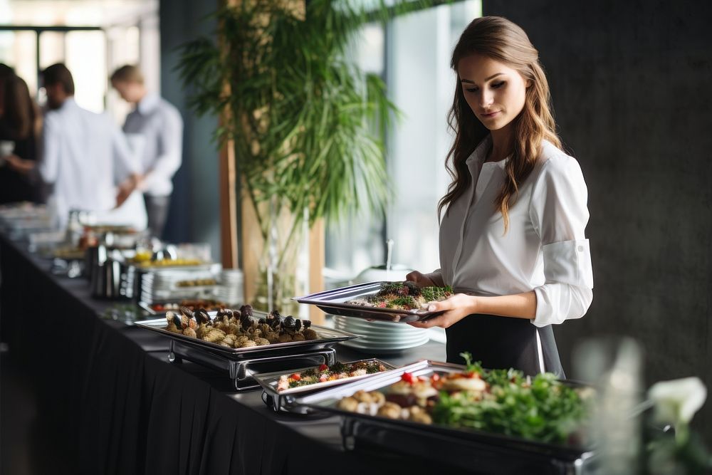 Food buffet person waiter. AI | Free Photo - rawpixel