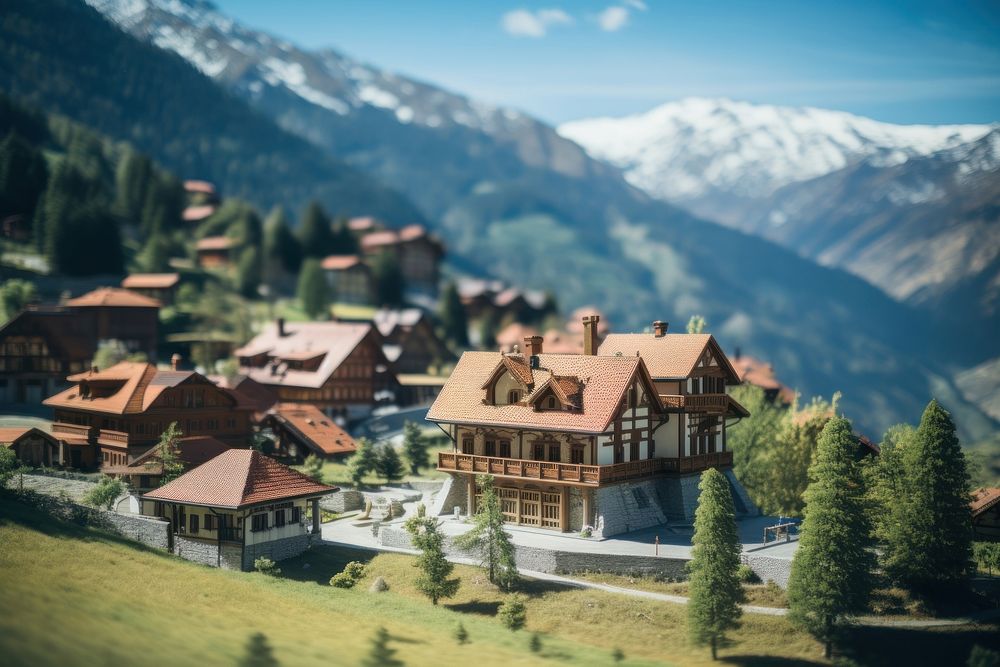 Architecture mountain outdoors building. AI | Free Photo - rawpixel