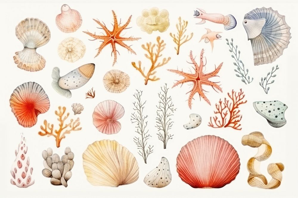 White background invertebrate underwater variation. | Premium Photo ...