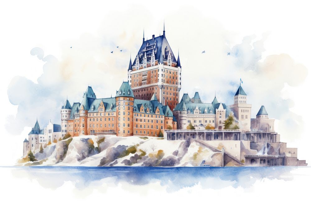Quebec architecture building castle. | Free Photo Illustration - rawpixel