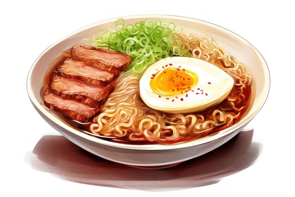 Ramen plate meat food. AI | Free Photo Illustration - rawpixel