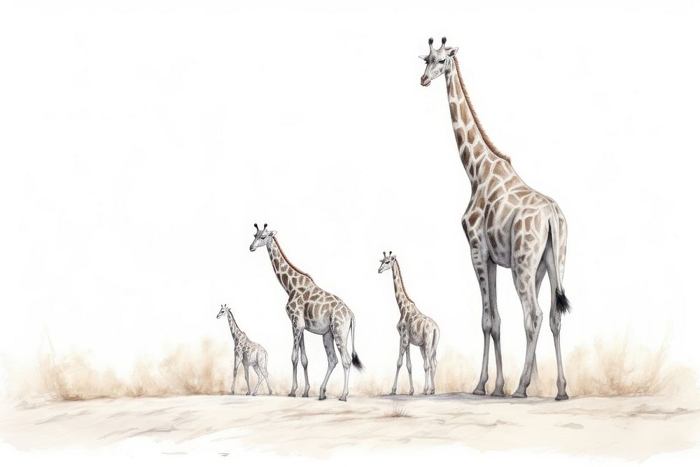 Giraffe wildlife drawing animal. AI | Free Photo Illustration - rawpixel
