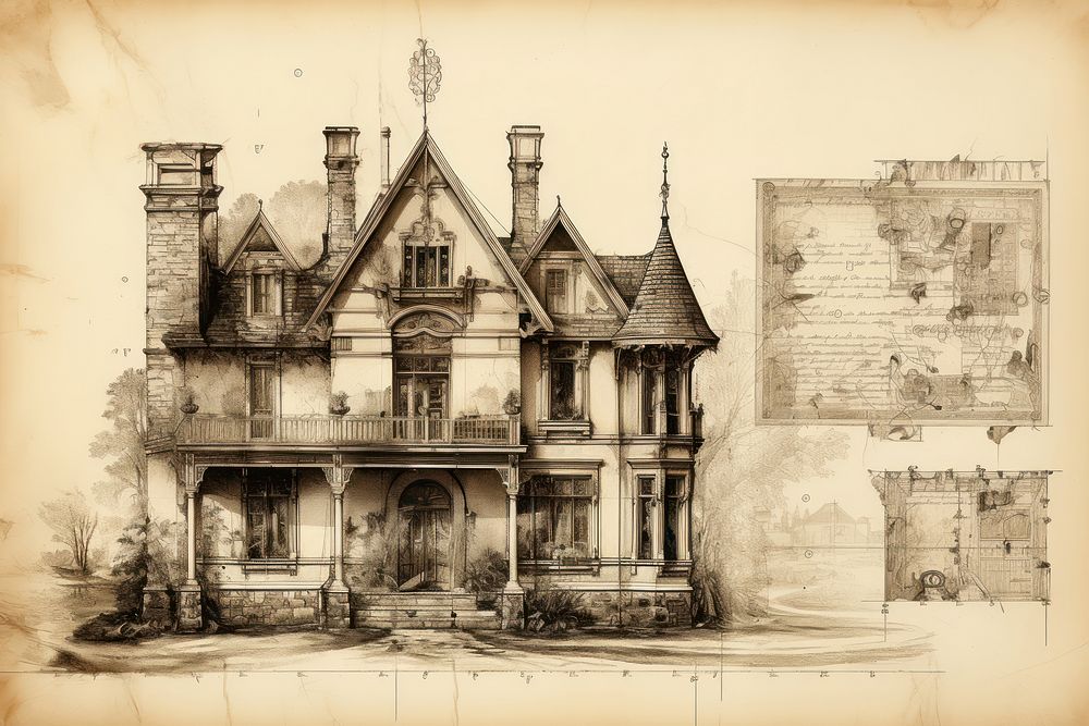 Drawing house architecture building. | Free Photo - rawpixel