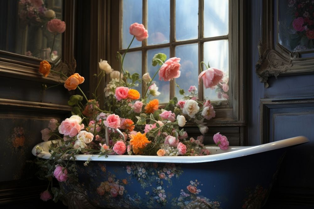 Bathtub flower plant rose. | Free Photo - rawpixel